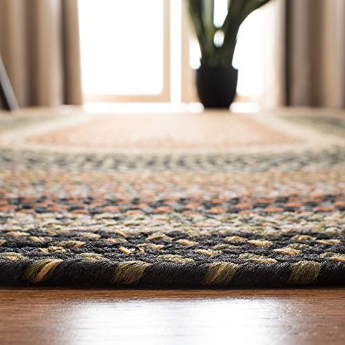 SAFAVIEH Braided Collection 5' x 8' Oval Multi BRD308A Handmade Country Cottage Reversible Area Rug