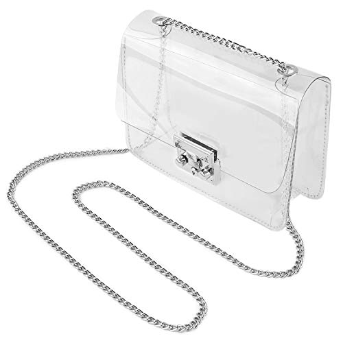 Clear Purse Bag, Shoulder Handbag pouch Stadium/Concert Venues Approved Clear Bag for Women (SV)