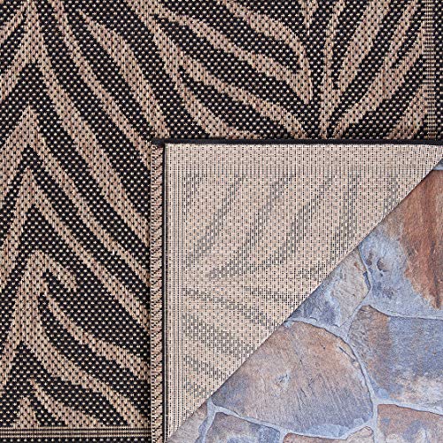 Couristan 1514/0121 Recife Zebra Black/Cocoa Rug, 5-Feet 3-Inch by 7-Feet 6-Inch