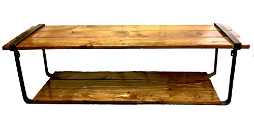 Kalalou Set of Double Recycled Wood and Metal Shelves