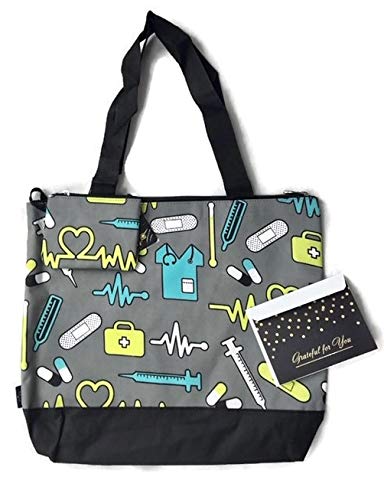 Nursing Tote Bag | Nurse, Doctor, Healthcare Worker Gift for Women Includes 2 Items - Canvas Tote with Note Card