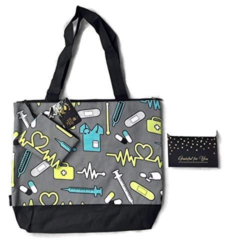 Nursing Tote Bag | Nurse, Doctor, Healthcare Worker Gift for Women Includes 2 Items - Canvas Tote with Note Card