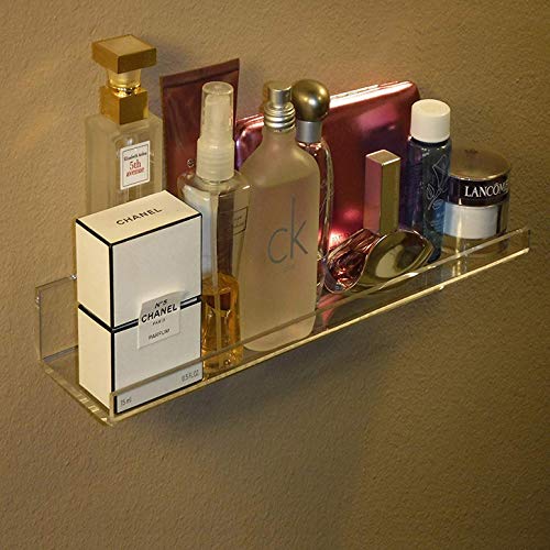 HESIN Acrylic Book Shelf Floating Wall Ledges Display Shelves – 5MM Thick Invisible Spice Racks 2 Pack of 15 L x 3.7" D x 2.75" H