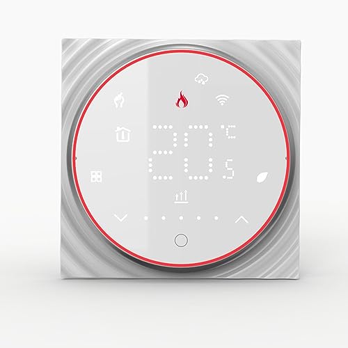 Smart WiFi Thermostat, AC95-240V Wireless WiFi Thermostat for Home for Water Heating (White)