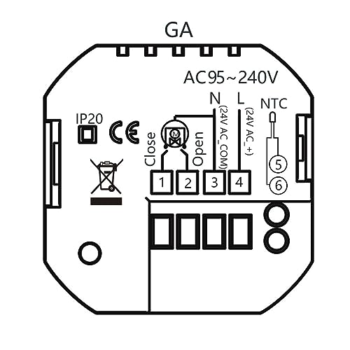 Smart WiFi Thermostat, AC95-240V Wireless WiFi Thermostat for Home for Water Heating (White)