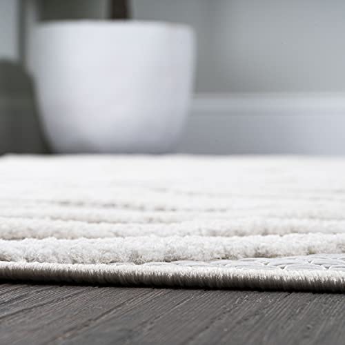 JONATHAN Y IBZ100D-5R Balansat Moroccan Diamond Indoor Outdoor Area-Rug Bohemian Geometric Easy-Cleaning Bedroom Kitchen Backyard Patio Porch Non Shedding, 5' Round, Ivory