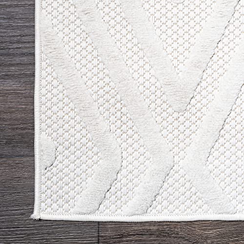 JONATHAN Y IBZ100D-5R Balansat Moroccan Diamond Indoor Outdoor Area-Rug Bohemian Geometric Easy-Cleaning Bedroom Kitchen Backyard Patio Porch Non Shedding, 5' Round, Ivory