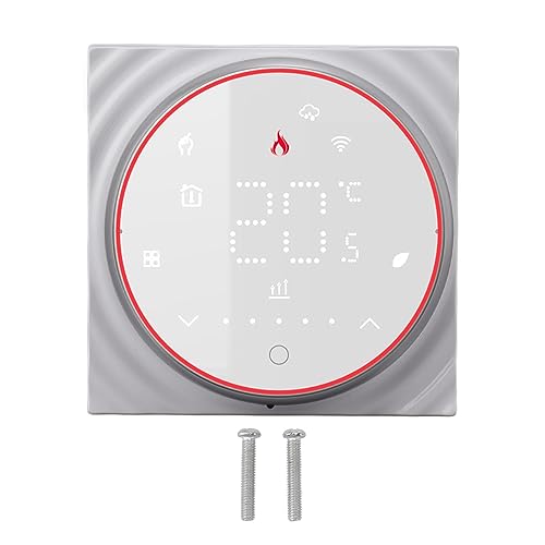 Smart WiFi Thermostat, AC95-240V Wireless WiFi Thermostat for Home for Water Heating (White)
