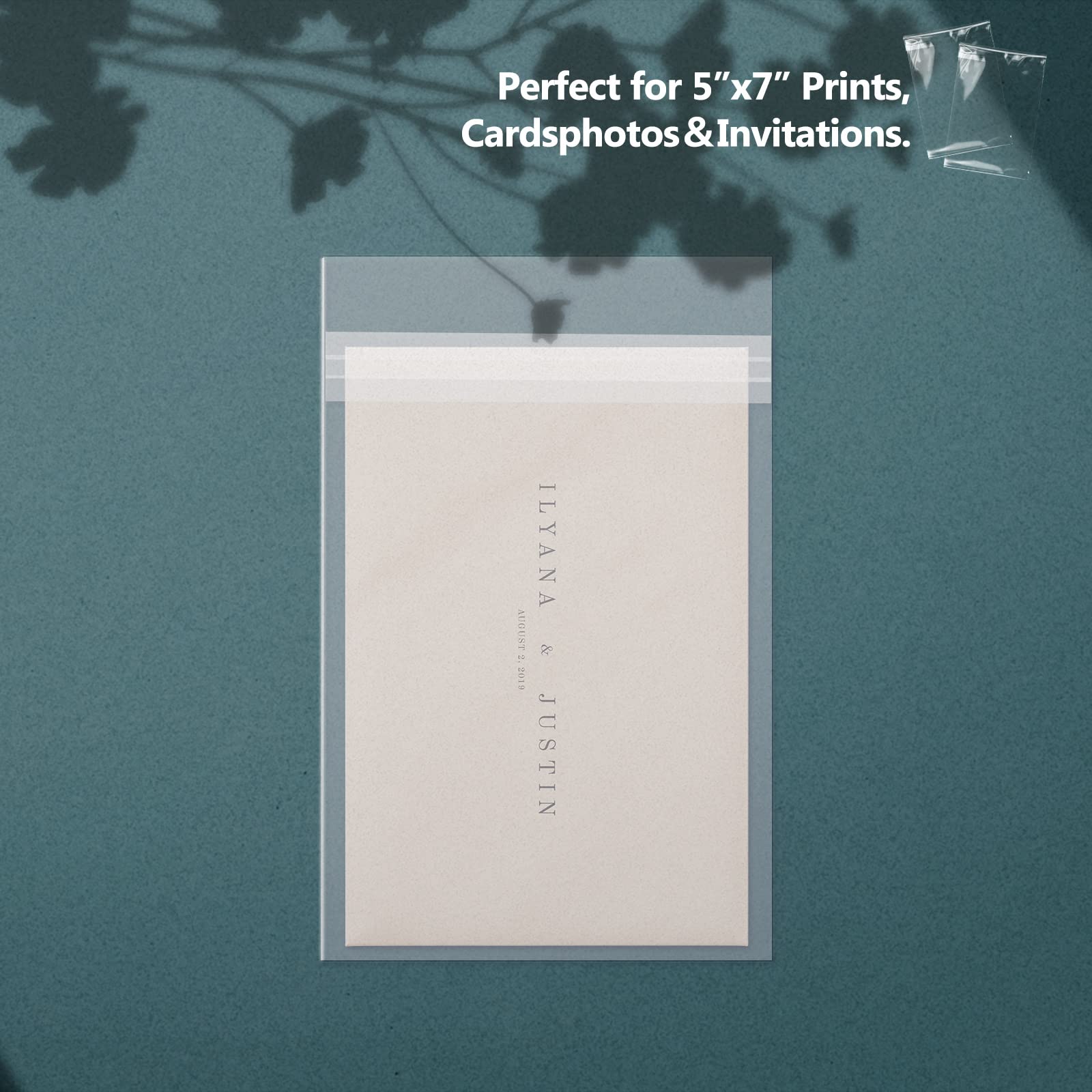 Golden State Art, Pack of 200, Acid-Free Crystal Clear Sleeves Storage Bags for Photo Prints (Size: 5 1/4 x 7 1/8 inch)