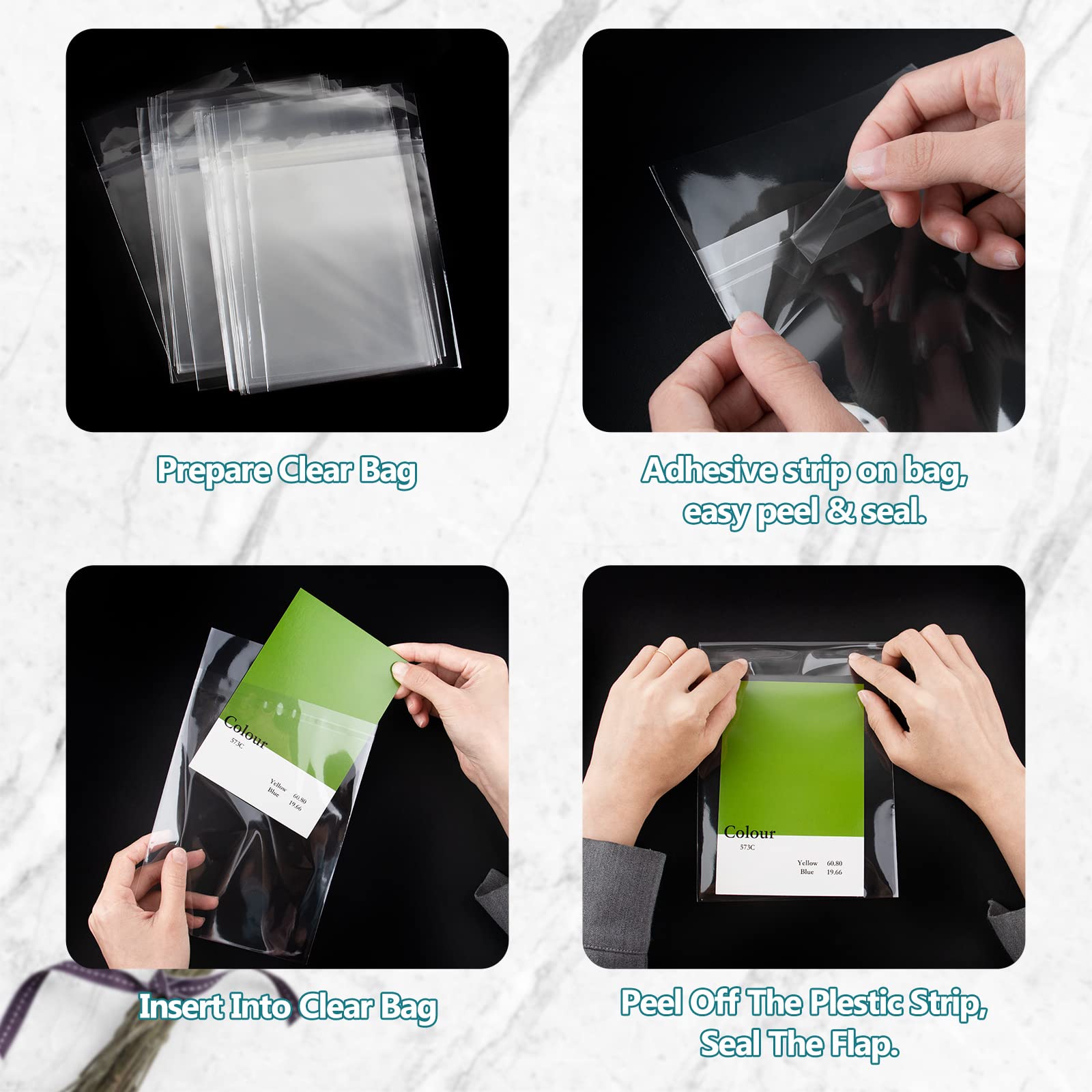 Golden State Art, Pack of 200, Acid-Free Crystal Clear Sleeves Storage Bags for Photo Prints (Size: 5 1/4 x 7 1/8 inch)