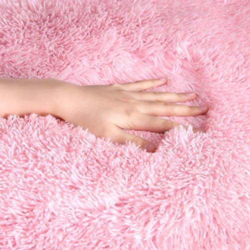 YOH Fluffy Pink Area Rugs for Bedroom Girls Rooms Kids Rooms Nursery Decor Mats 2.6βx5.3β