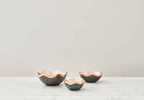 nambe Mini Copper Canyon Bowl | 4.5-Inch Fruit Bowl for Kitchen Counter, Table, Mantel Décor | Decorative Scalloped Edge Vegetable Basket | Salad Serving Bowl | 6.5-Ounce