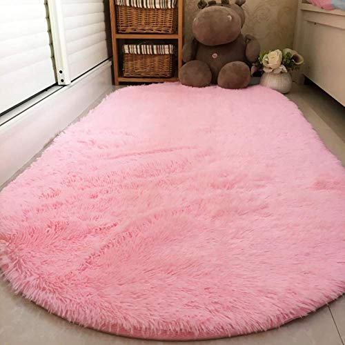 YOH Fluffy Pink Area Rugs for Bedroom Girls Rooms Kids Rooms Nursery Decor Mats 2.6βx5.3β