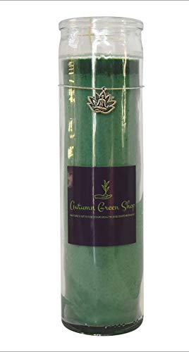 Green Candle - Lotus/Charm - Meditation, Spiritual, Yoga to Bring in Tranquility, Relieve Stress, Create Balance, Healing and Money Drawings