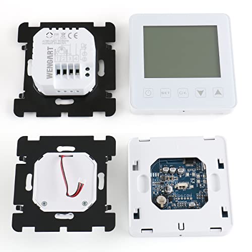 Wengart WiFi Smart Thermostat WG02B05-1,AC230V Max3A 2.4GHz Wi-Fi APP TUYA for Radiant Floor Heating,Compatible with Alexa Echo/Google Home,White Backlight
