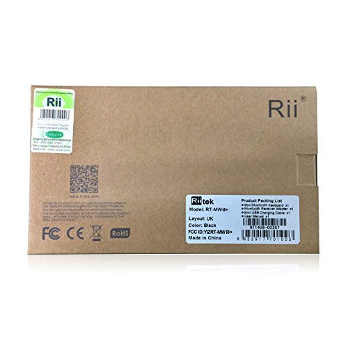 Rii 2.4GHz Mini Wireless Keyboard with Touchpad&QWERTY Keyboard, Backlit Portable Keyboard with Remote Control for Laptop/PC/Tablets/Windows/Mac/TV/Xbox/PS3/Raspberry Pi .(Black)