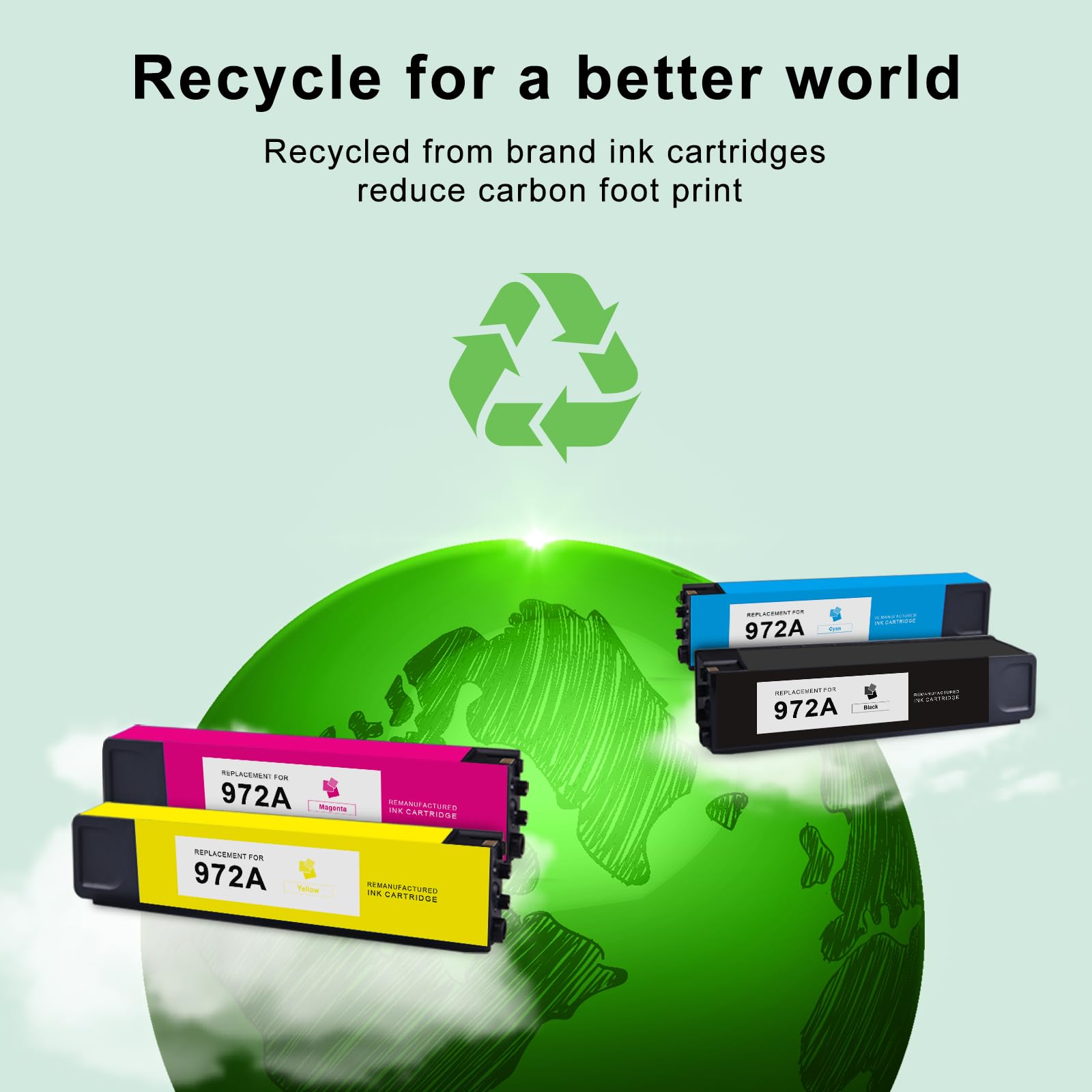 972A Ink Cartridges SAILNER Remanufactured Ink Cartridge Replacement for HP 972A 972 A Combo Pack use with PageWide Pro 477dw 577dw 452dw 577z 552dw 477dn Printer Black Cyan Magenta Yellow 972A