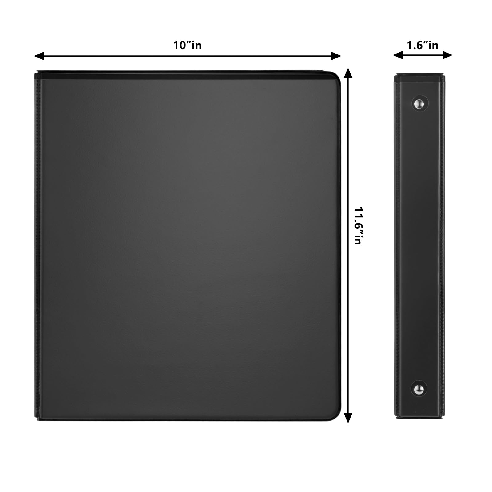 COMIX Sturdy 3 Ring Binder 1 inch with Clear View Cover, 1" Round Ring View Binder, PVC-Free, 200 Sheets Capacity of US Letter Size Paper, Office & School Supplies, 12 Pack (Black)