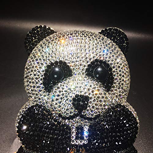 Panda Shaped Handbag Purse Women Diamond Clutch Animal Shaped Bling Evening Bag