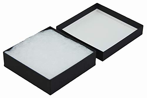 JPB Matte Black Cotton Filled Jewelry Box #33 (Case of 100) 3.5 inches x 3.5 inches