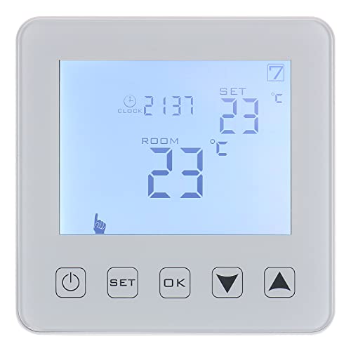 Wengart WiFi Smart Thermostat WG02B05-1,AC230V Max3A 2.4GHz Wi-Fi APP TUYA for Radiant Floor Heating,Compatible with Alexa Echo/Google Home,White Backlight
