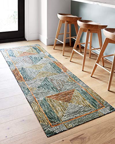 Loloi II Spectrum Collection SPE-01 Lagoon/Spice, Contemporary 7'-9" x 9'-9" Area Rug