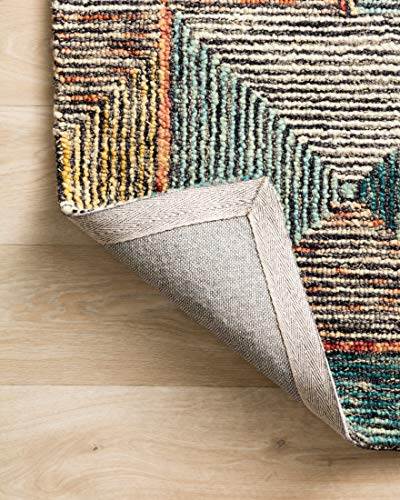 Loloi II Spectrum Collection SPE-01 Lagoon/Spice, Contemporary 7'-9" x 9'-9" Area Rug