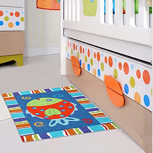 Tropical Reef Smiling Fish JellyBean Accent Rug