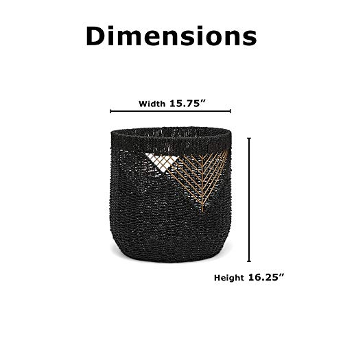 Adore Decor Ostara Seagrass Black & Gold Basket