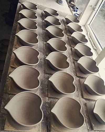 Castle Arch Pottery Ireland Irish Pottery Bowl Hand-Glazed, Heart Shaped Design 6 Diameter by 2 Height with Celtic Spiral Motif
