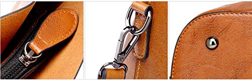 Ecokaki Women’s Vintage Large PU Leather Travel Handbag Hobo Bag Shoulder Bag Sling Bag Cross Body Bag Wine