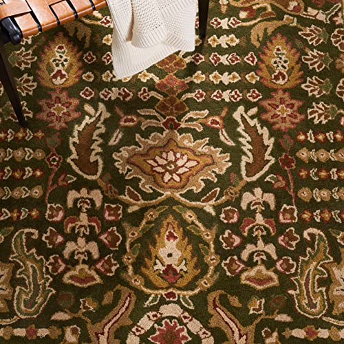 SAFAVIEH Classic Collection 8'3" x 11' Light Green / Gold CL764B Handmade Traditional Oriental Premium Wool Area Rug