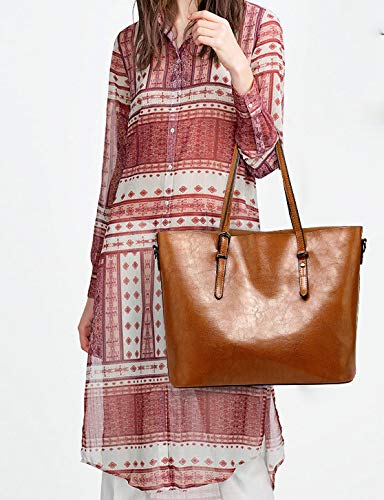 Ecokaki Women’s Vintage Large PU Leather Travel Handbag Hobo Bag Shoulder Bag Sling Bag Cross Body Bag Wine