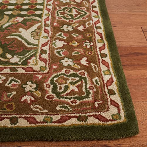 SAFAVIEH Classic Collection 8'3" x 11' Light Green / Gold CL764B Handmade Traditional Oriental Premium Wool Area Rug