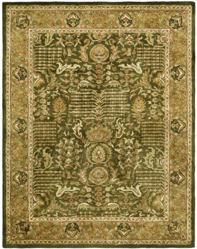 SAFAVIEH Classic Collection 8'3" x 11' Light Green / Gold CL764B Handmade Traditional Oriental Premium Wool Area Rug