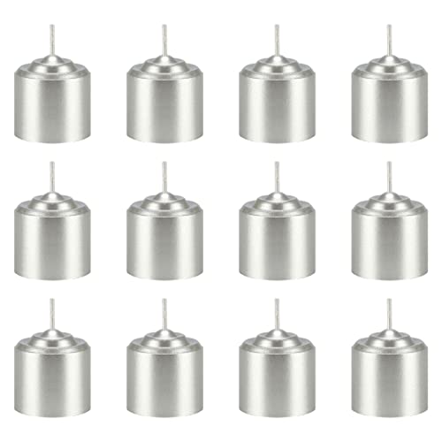 Mega Candles 12 pcs Unscented Silver Votive Candle, Hand Poured Wax Candles 10 Hours 1.38 Inch x 1.5 Inch, Home Décor, Wedding Receptions, Baby Showers, Birthdays, Celebrations, Party Favors & More