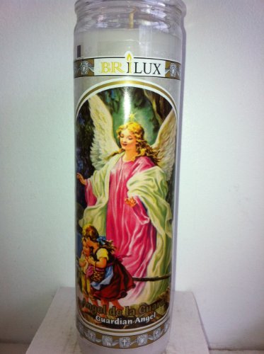 Guardian Angel (Angel De La Guarda) 7 Day Unscented White Candle in Glass