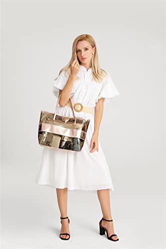 Barabum Classy Waterprof Clear Tote Beach Shoulder Crossbody Bag