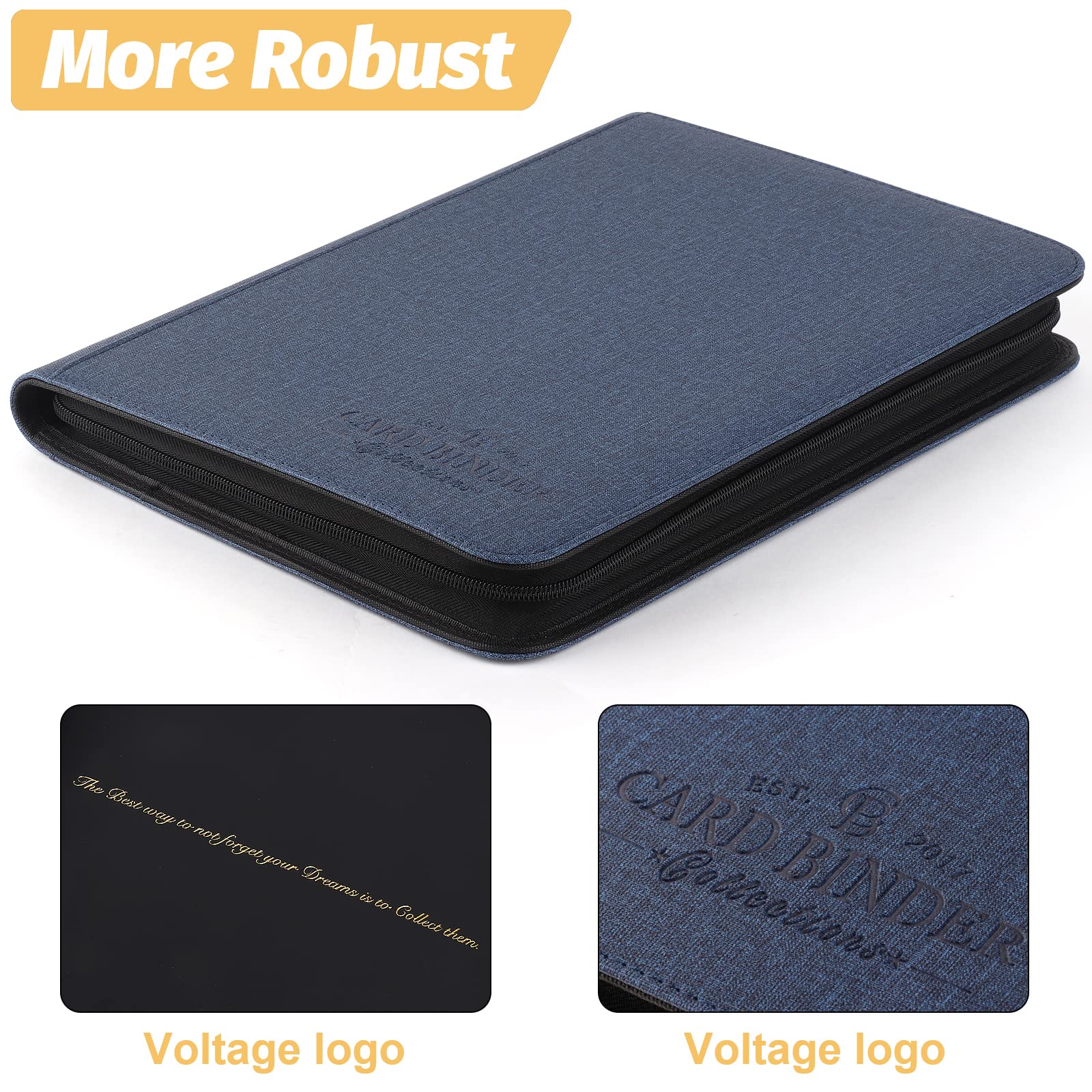 Foalgo Trading Card Binder, Card Collection Binder with 540 Side Loading Pockets, 9 Pocket Album Folder for TGC,MTG, Baseball Cards, Yugioh (Blue)