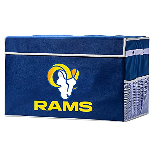 Franklin Sports Los Angeles Rams NFL Storage Footlocker Bin - Small Folding Organizer Container - NFL Office, Bedroom + Living Room DƩcor - 22" x 14"