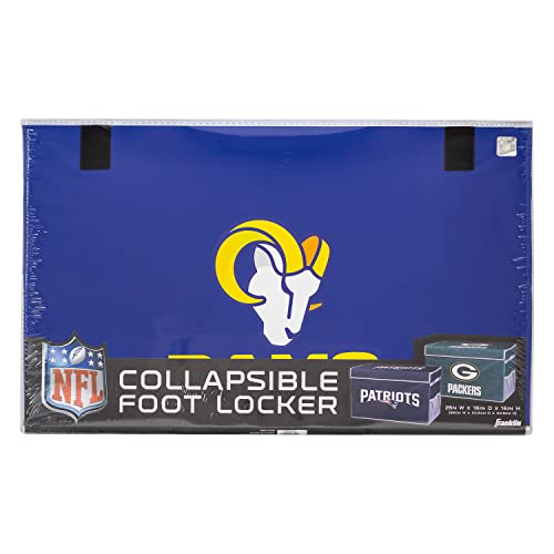 Franklin Sports Los Angeles Rams NFL Storage Footlocker Bin - Small Folding Organizer Container - NFL Office, Bedroom + Living Room Décor - 22" x 14"