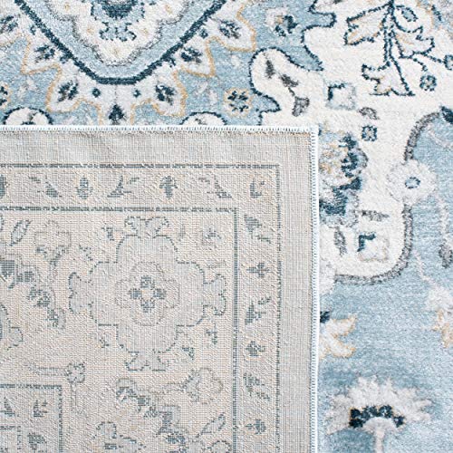SAFAVIEH Isabella Collection 4' x 6' Light Blue/Cream ISA921M Oriental Non-Shedding Living Room Bedroom Accent Rug