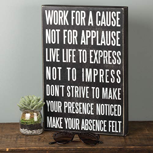 Primitives by Kathy 21405 Classic Box Sign, 10" x 15", Live Life