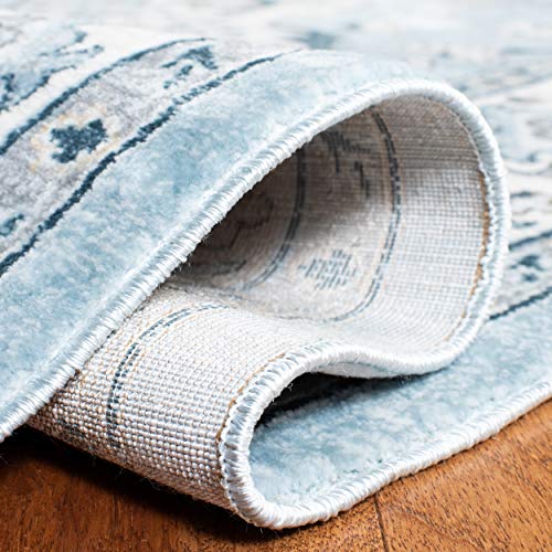 SAFAVIEH Isabella Collection 4' x 6' Light Blue/Cream ISA921M Oriental Non-Shedding Living Room Bedroom Accent Rug