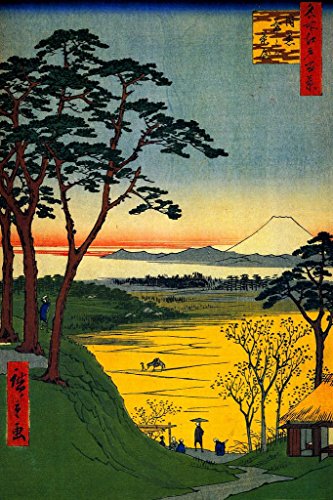 Utagawa Hiroshige Grandpas Teahouse Meguro River Japanese Art Poster Traditional Japanese Wall Decor Hiroshige Woodblock Landscape Artwork Asian Print Decor Cool Wall Decor Art Print Poster 24x36