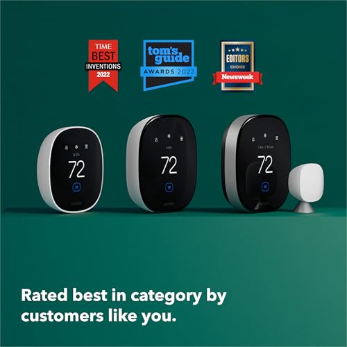 New 2022! ecobee Smart Thermostat Premium with Smart Sensor, Siri or Alexa Built in Air Quality Monitor