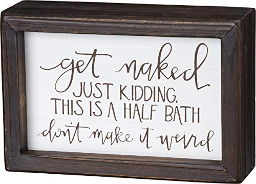 Primitives by Kathy Inset Tile Home Décor Sign, 6" x 4", Get Naked