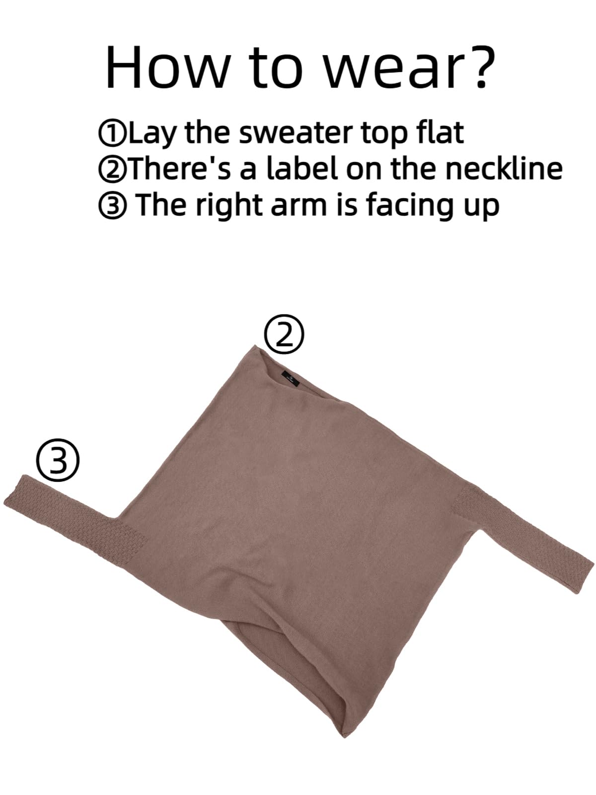 LILLUSORY Womens Batwing Oversized Sweaters Assymetrical Off The Shoulder Boat Neck Wrap Tunic Tops Fall Fashion Cloth Outfit Nutmeg Large