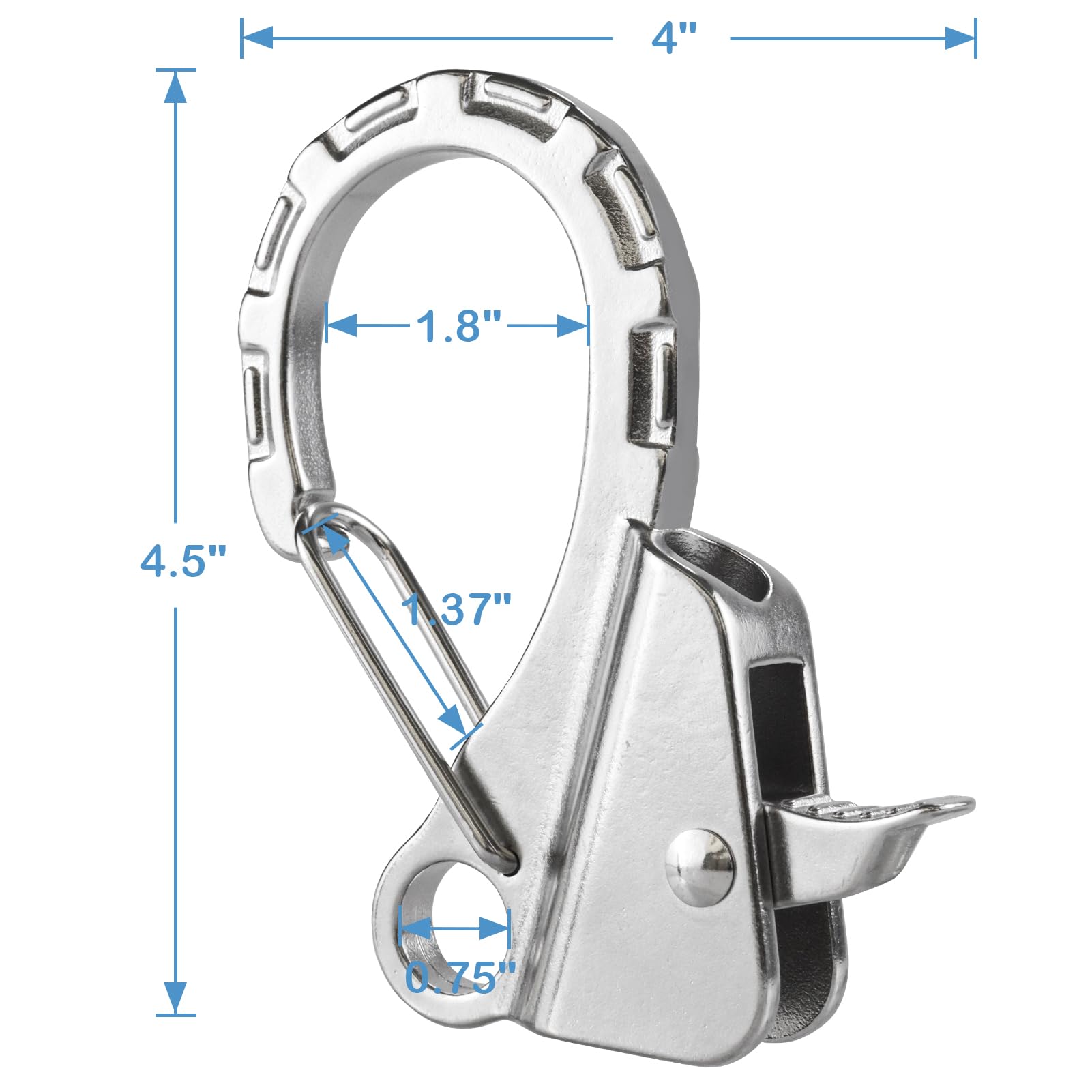 JYINCPED Stainless Steel Boat Fender Clips Quick Release Clips Boat Bumper Buoy Holders for Rail, Clamp on 3/8" – 5/8" Rope for Fastening Fender Lines, Ideal for Docking