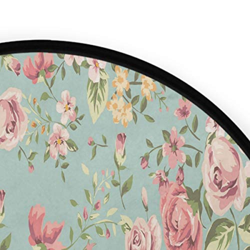 ALAZA Flower Classic Vintage Round Area Rug for Living Room Bedroom 3' Diameter(92 cm)